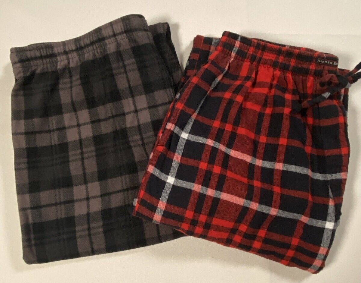 CHEROKEE+ANDREW SCOTT Flannel Pajama Pants Men Black … - Gem