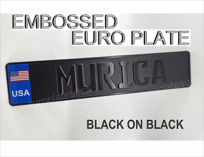 USA BLACK ON BLACK, EURO STYLE TAG, BMW, European LICENSE plate CUSTOM ...