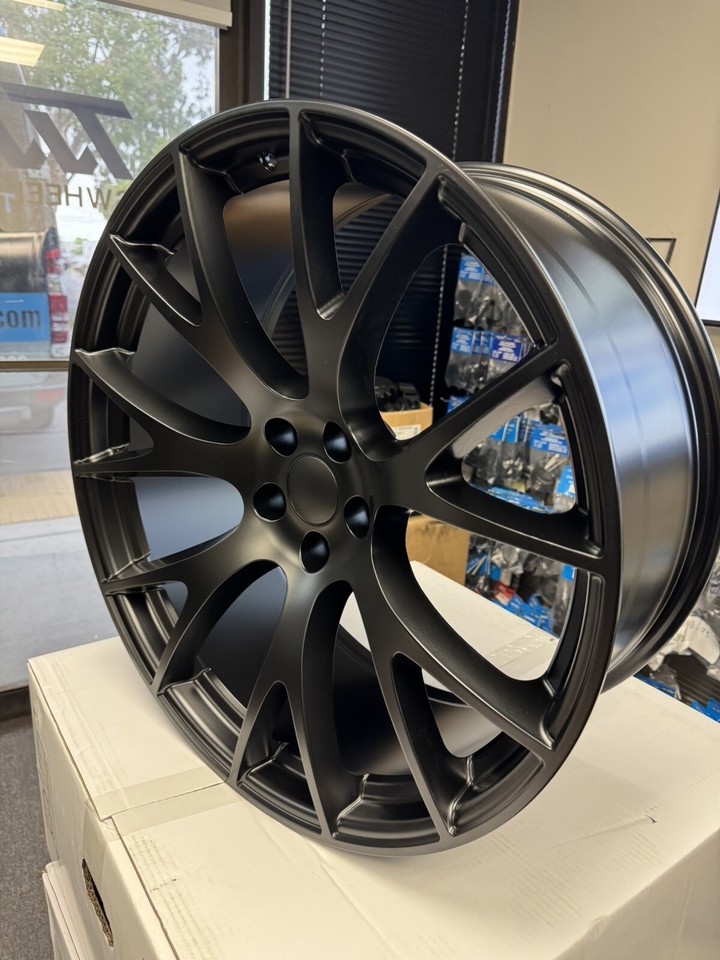 4 New Replica PR161 Hellcat 22x9.5 5x115 +18mm Matre Black Wheel Rim 22 ...