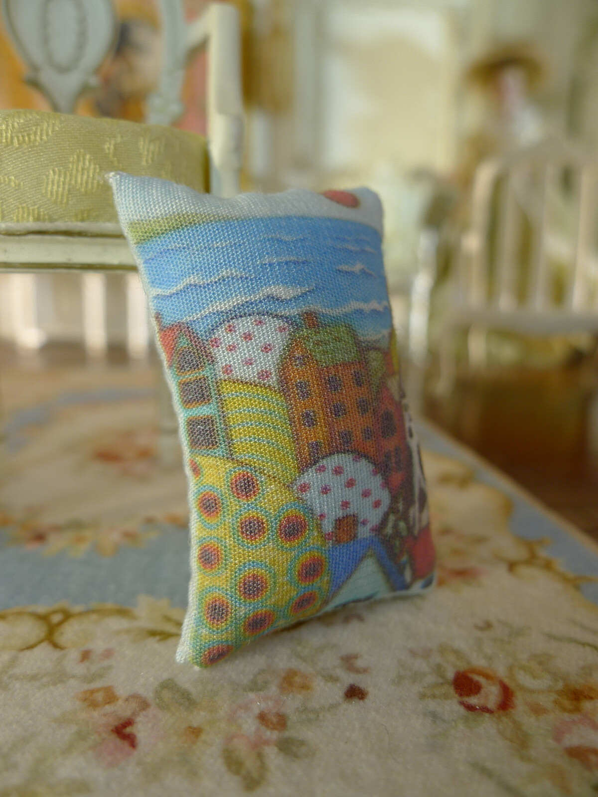 Beautiful Sunny Day Countryside Miniature Pillow 1/12 Scale | eBay