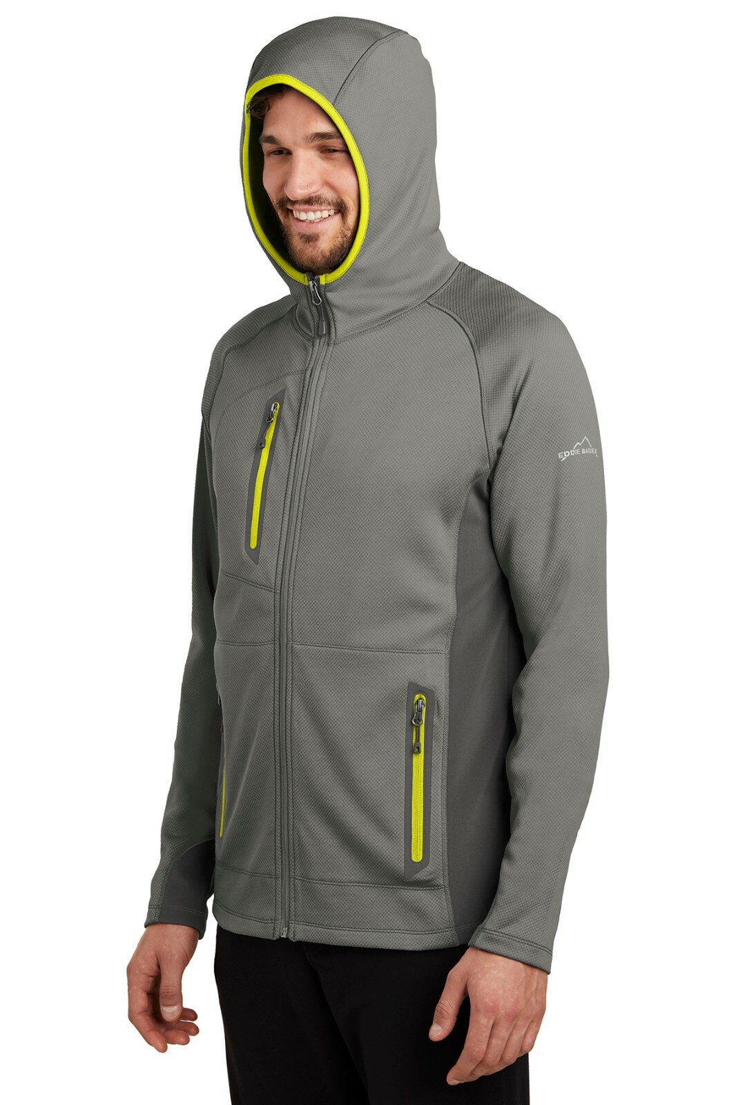 Eddie Bauer Fleece Jacket Full-Zip Sport Hooded Size Medium Metallic ...