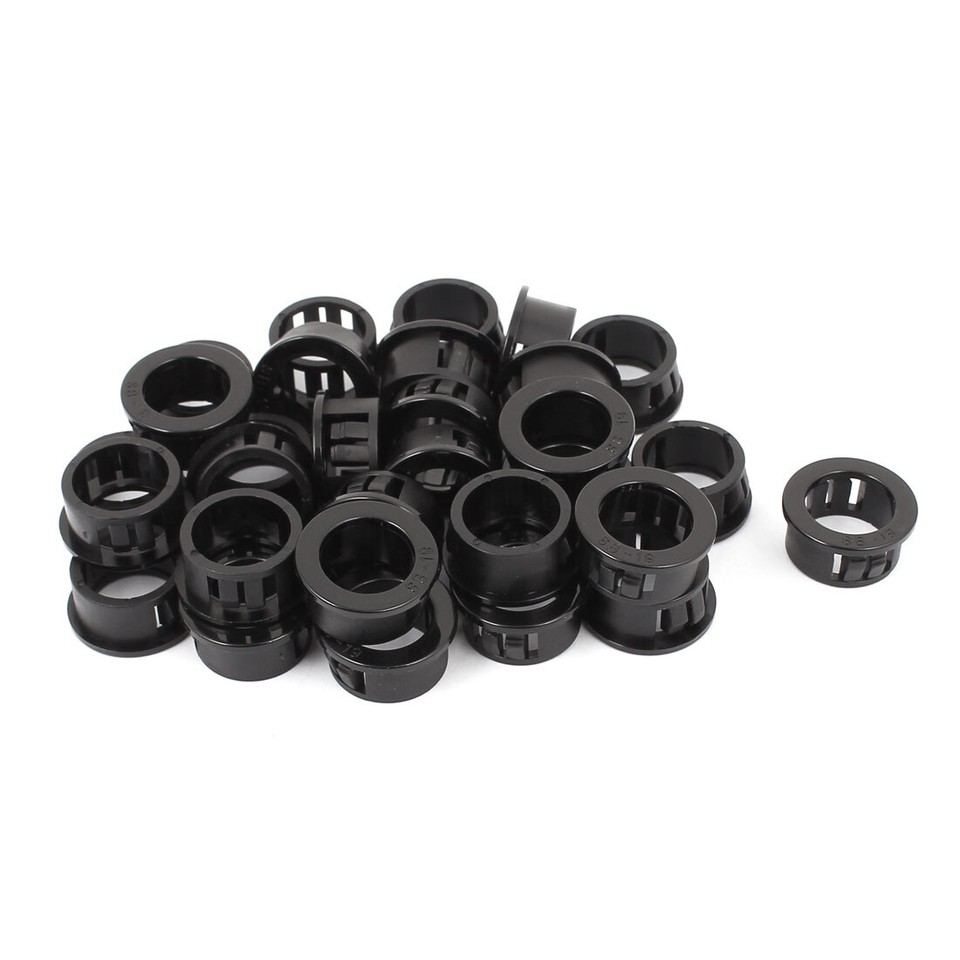 30 PCS 19mm Mounted Dia Plastic Snap in Cable Hose Bushing Grommet ...