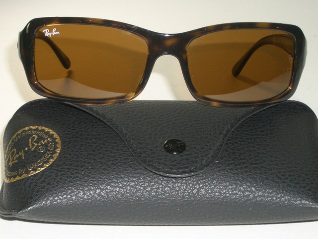 Ray Ban RB4107 Shiny Tortoise B15 Brown Lens Sleek RECTANGULARS ...