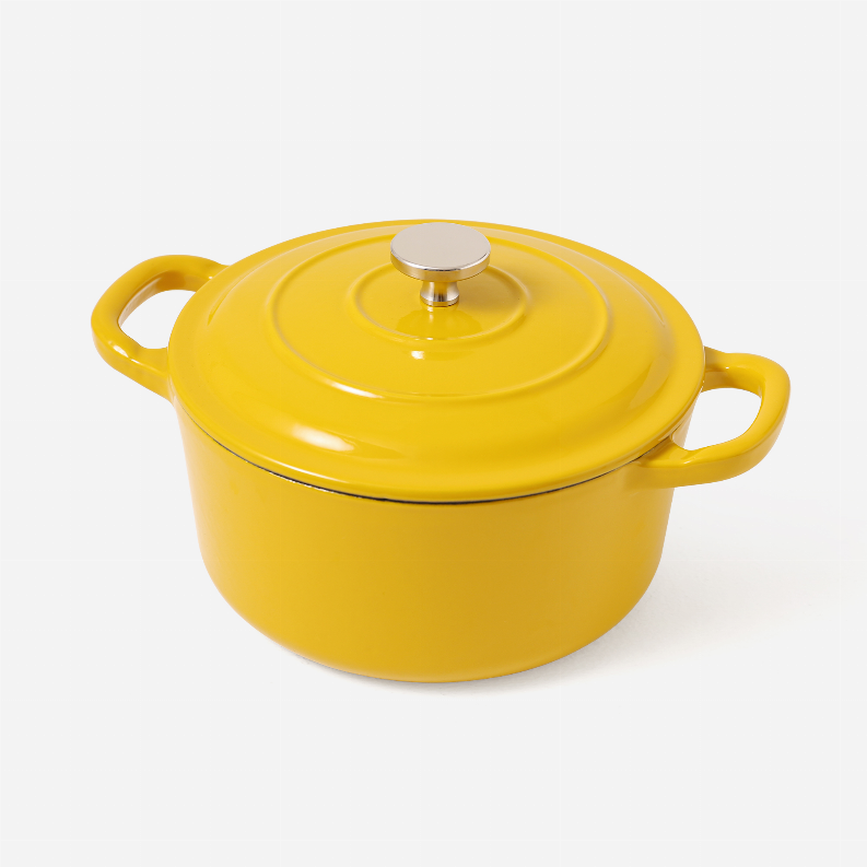 RJ Legend 1.4 Liter Mustard Yellow Cast Iron Pot, Enameled Pot with ...