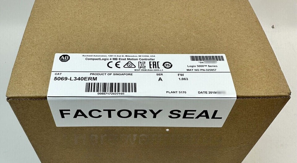 Surplus Sealed Allen Bradley 5069-L340ERM Ser A CompactLogix 5000 ...