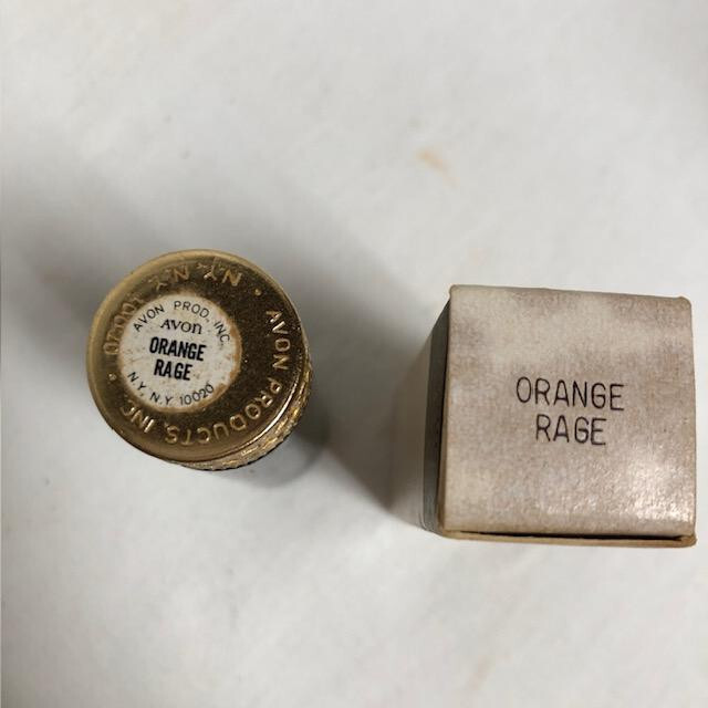 Vintage 1970’s Avon LIPSTICK Orange Rage BROWN/GOLD FANCY CASE NOS Fashion NIB | eBay