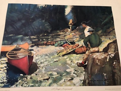 A Tough Assignment “ Vtg Roy M. Mason Watercolor Art Print - Signed ...