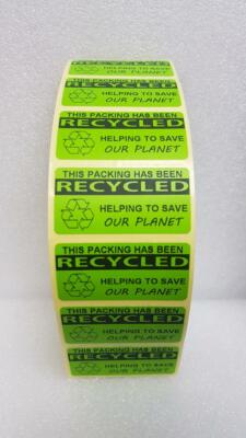♻️ This PACKING has been RECYCLED Labels 50 x 25mm Sticker Save Waste ...