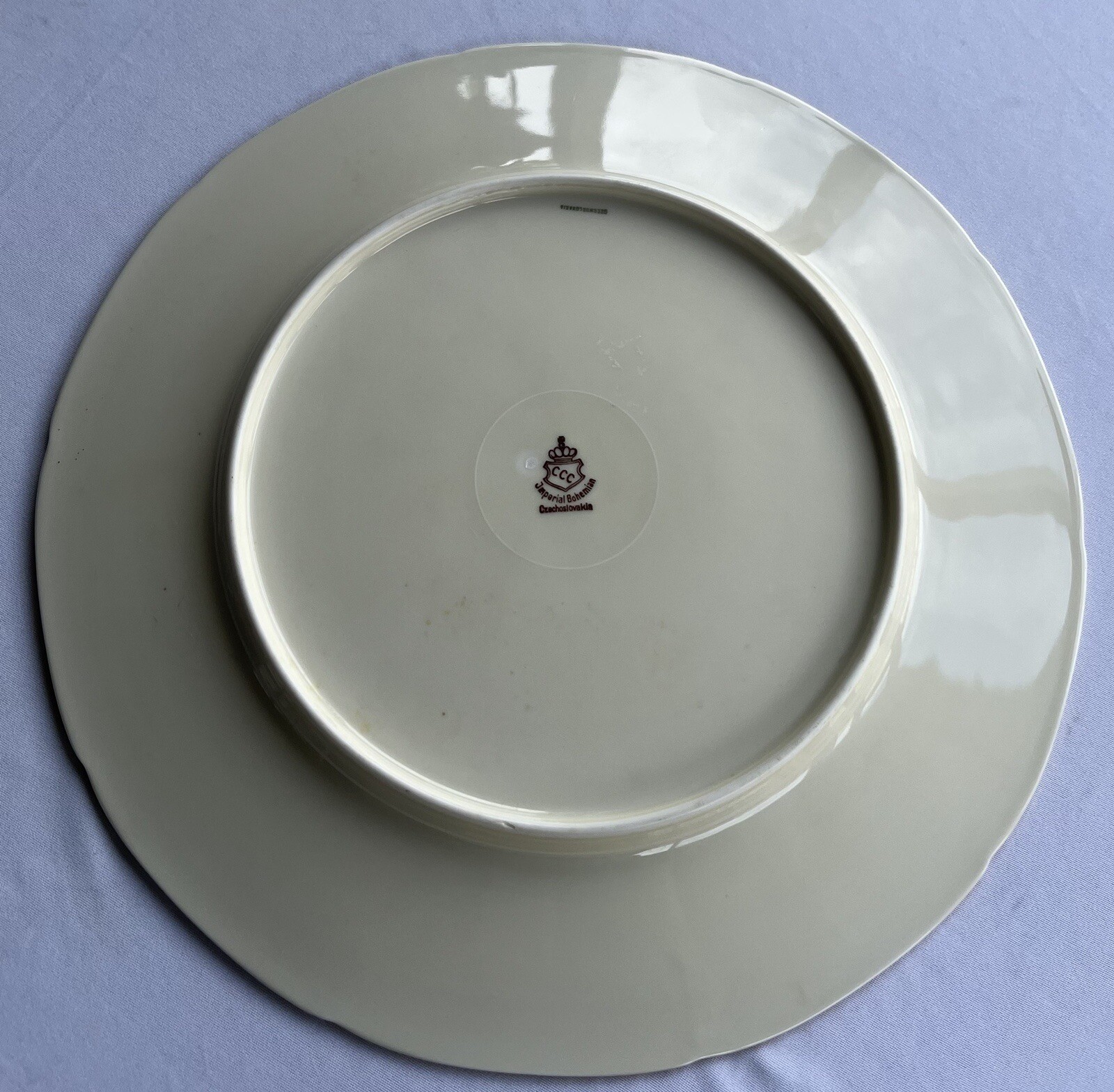 CCC Imperial Bohemian Czechoslovakia Ivory/Red Porcelain Floral Plate ...