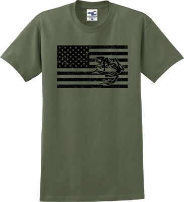 Frogman USA Flag Distressed Unisex T-Shirt (S-5X) | eBay