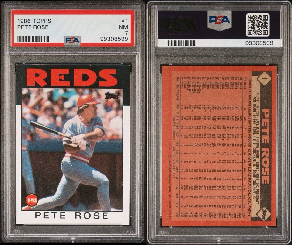 Pete Rose 1986 Topps - #1 PSA GRADED! Cincinnati Reds Legend “Charlie ...
