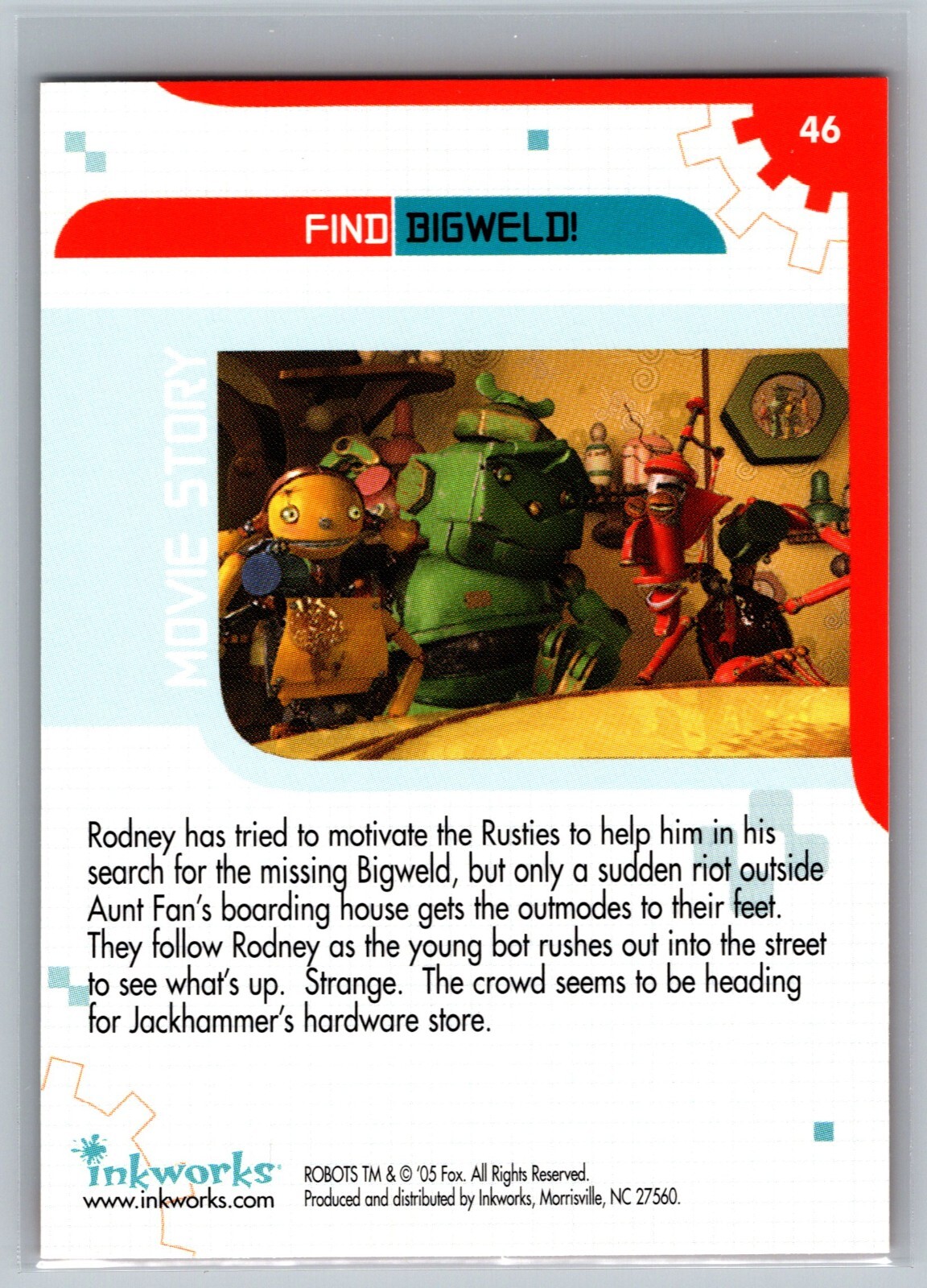 Find Bigweld 2005 Inkworks Robots the Movie #46 Trading Card Piper Lug ...