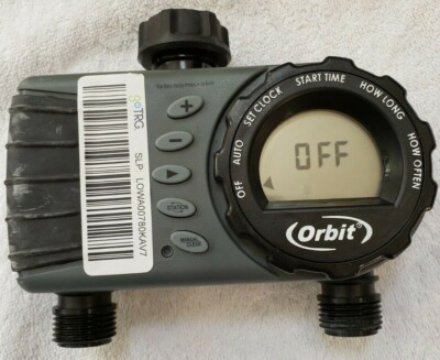 Orbit Lawn Sprinkler Dual Hose Timer Programmable 24713 AA Battery ...