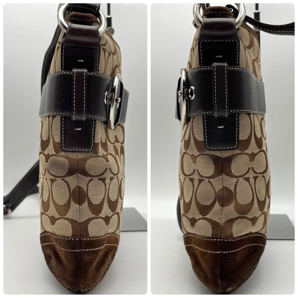 Borsa a tracolla firmata Coach 3574 tracolla marrone tela scamosciata 〇 ...