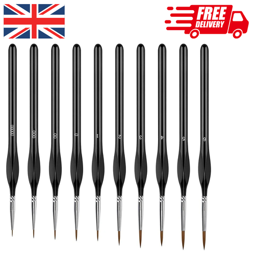 10pcs Premium Fine Detail Paint Brushes Miniature Model Craft Nail Art ...