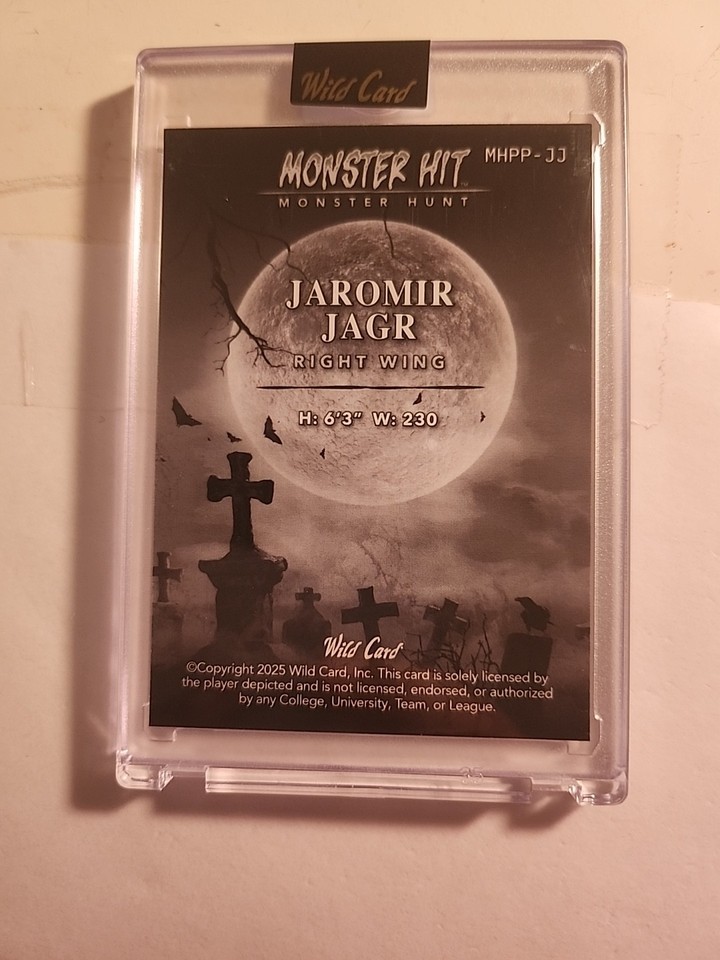 Jaromir Jagr 2025 Wild Card Haunted Hits 1/1 Pumpkin Monster Hit ...