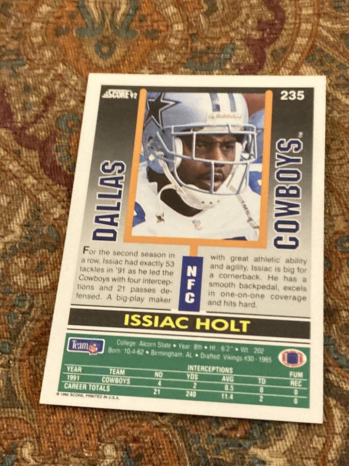1992 Score #235 Issiac Holt | eBay