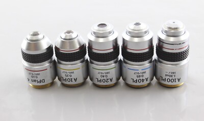 Olympus A 10x 20x 40x 100x PL Phase Contrast Microscope Objective Set DPlan 4x | eBay