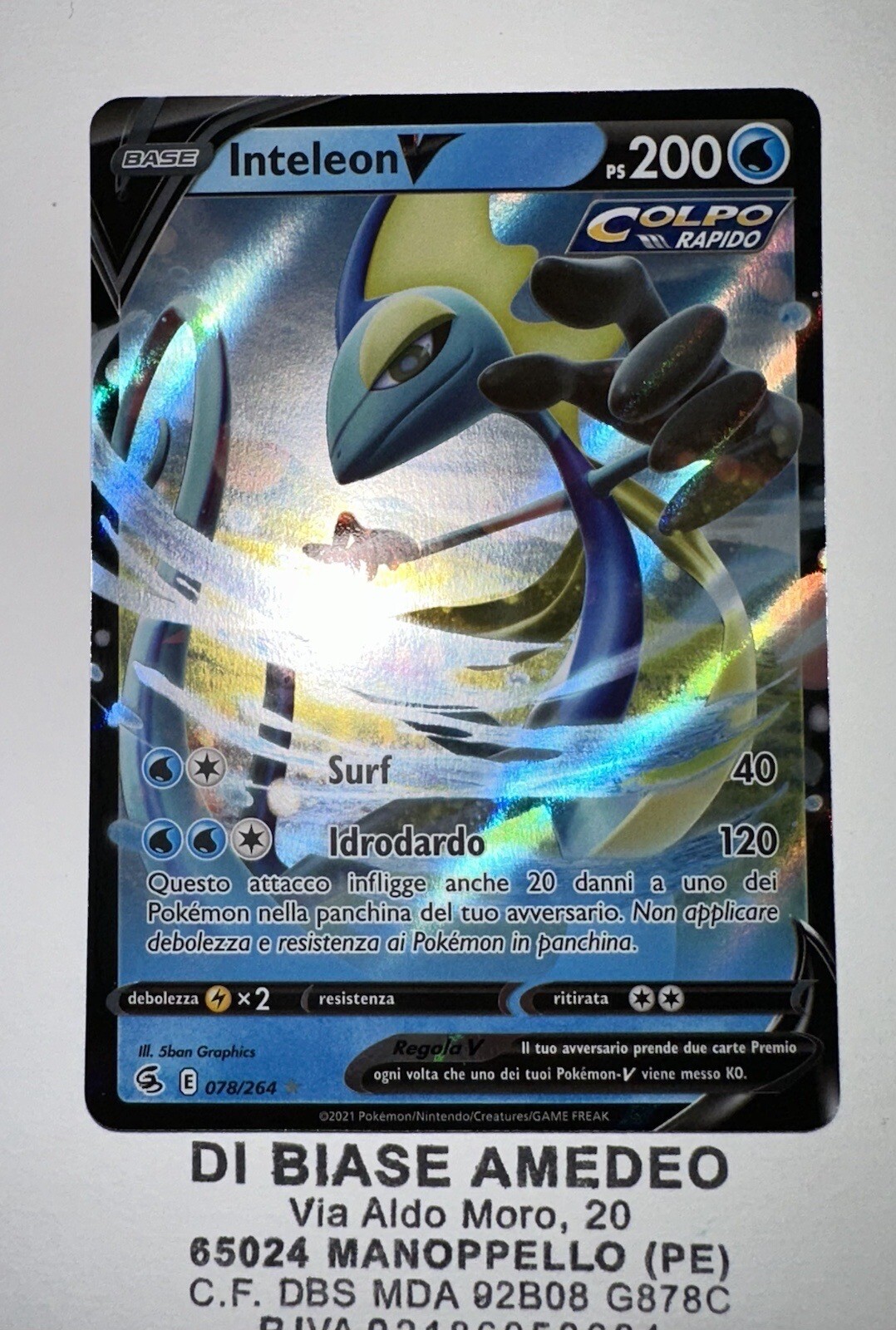 Pokemon Inteleon V 078/264 Coup Fusion Italien NM/Mint | eBay