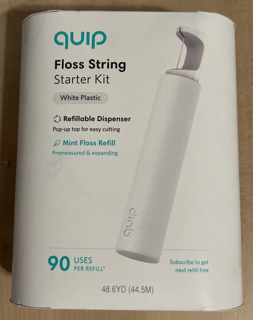 Quip White Plastic Floss String Starter Kit MINT Refill 90 Uses for ...