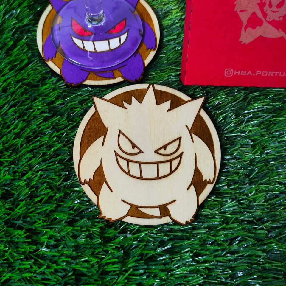 Wooden Colorful Pokémon Coasters, Ghastly, Haunter, Gengar, Nerd & Geek ...