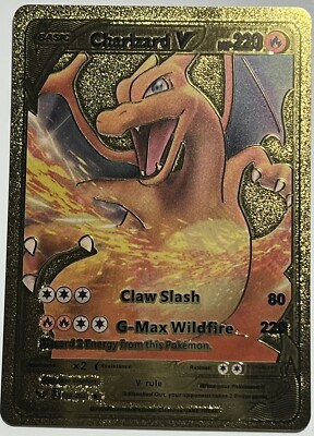 1 Basic Charizard V Pokemon Gold Foil Card - D 138-202 TCG Deck Gold ...