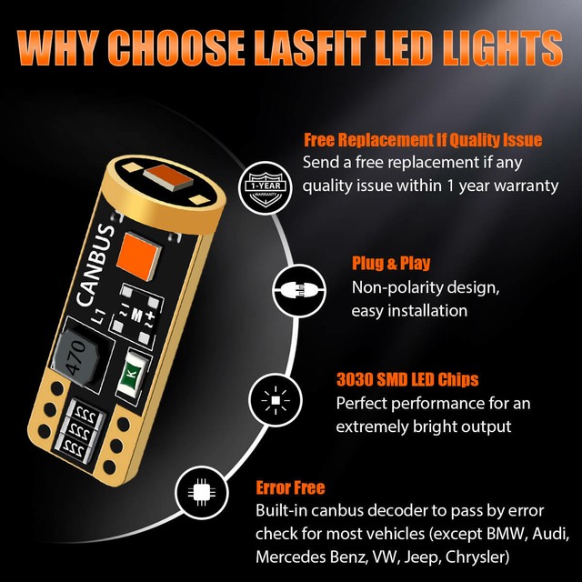 4x LASFIT 28mm 6641 6614f 6614 White LED Festoon Interior Bulbs Dome ...