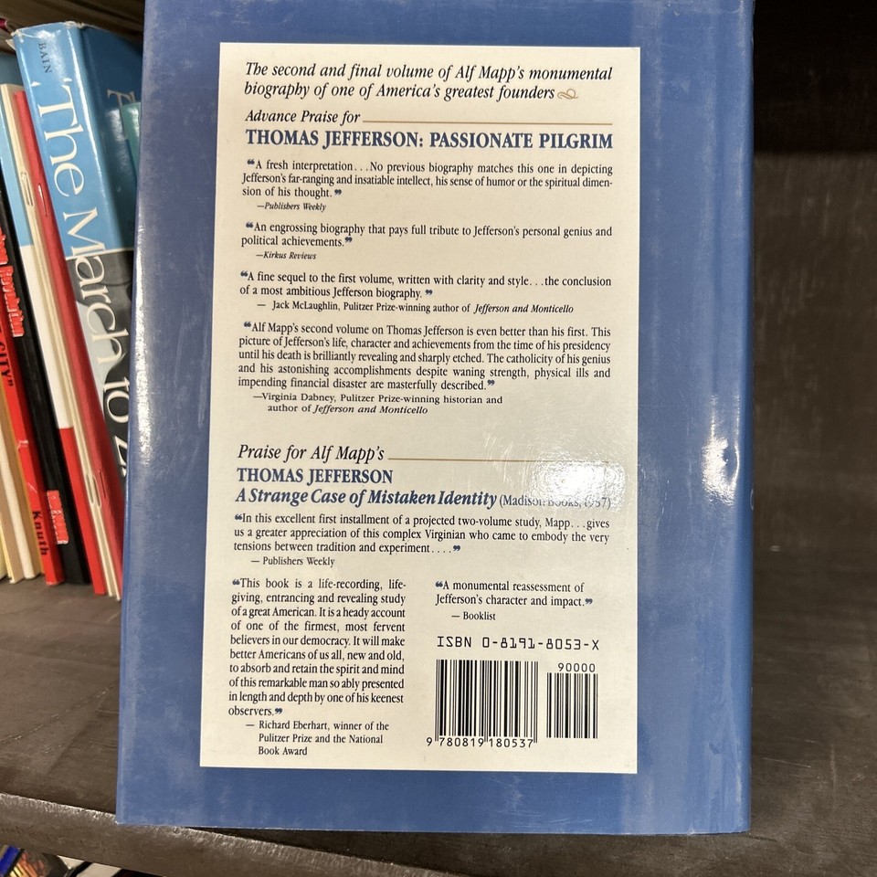 Thomas Jefferson: Passionate Pilgrim by Mapp, Alf J. NEW 9780819180537 ...