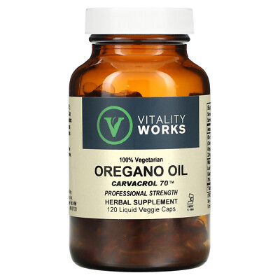 Vitality Works Oregano Oil Carvacrol 70 120 Liquid Veggie Caps ...