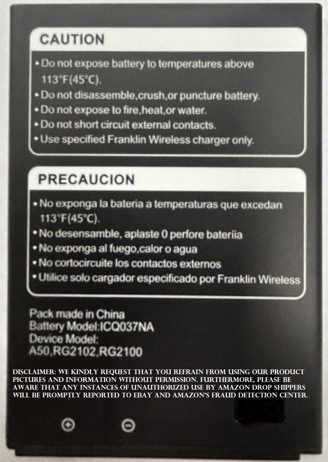 OEM Spce Battery for Franklin A50 RG2100 RG2102 | 5000mAh | Internal ...