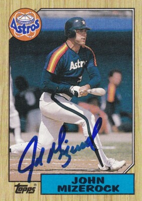 John Mizerock 1987 Topps Baseball Autographed Card #408 Houston Astros ...