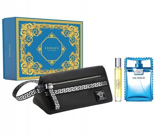 VERSACE EAU FRAICHE 3 pc Set Cologne for Men 3.4 oz EDT Spray + 0.3 ...