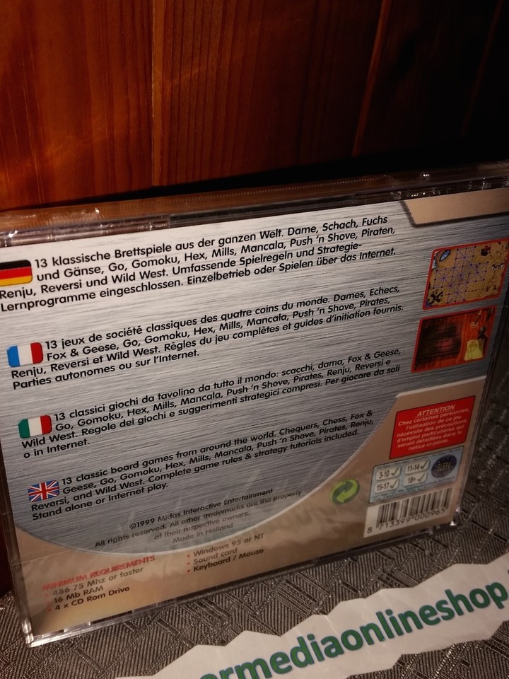 Board Game Compendium 13 Table Games Chess Damagomoku Hex PC Sealed ...