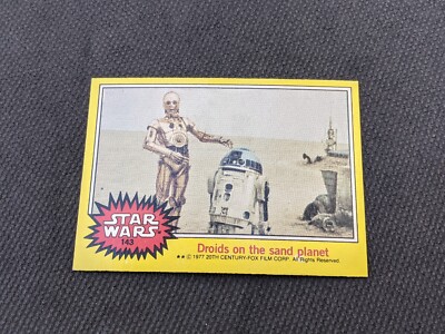1977 Star Wars Series 3 Droids On The Sand Planet Card #143 R2-D2 C-3PO ...