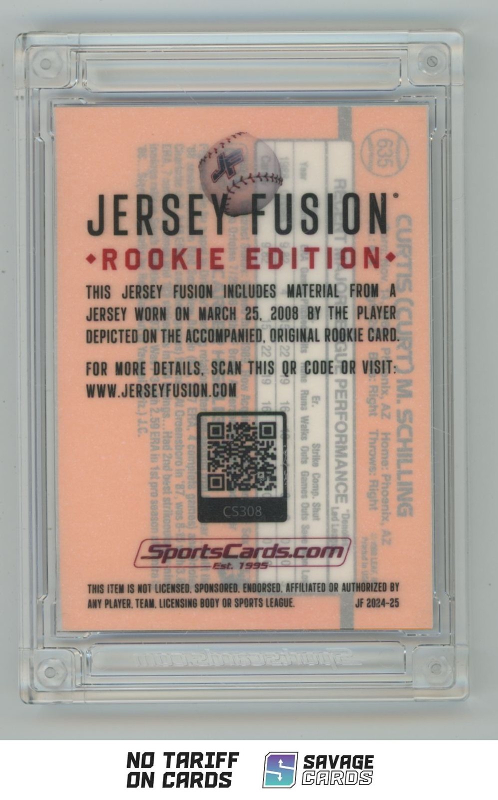 2024 Jersey Fusion Rookie Edition Triple Patch Curt Schilling /10 # ...