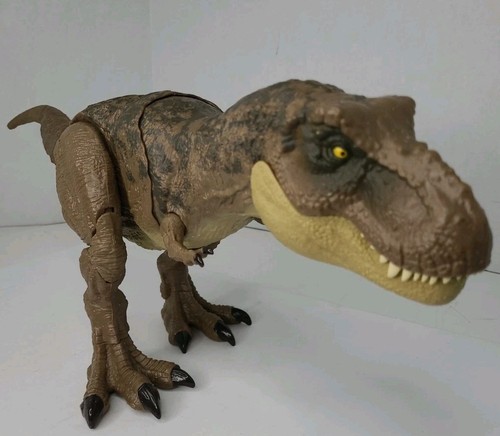 Jurassic Park World T-Rex Epic Roarin 21" Head to Tail Works Great Pre ...