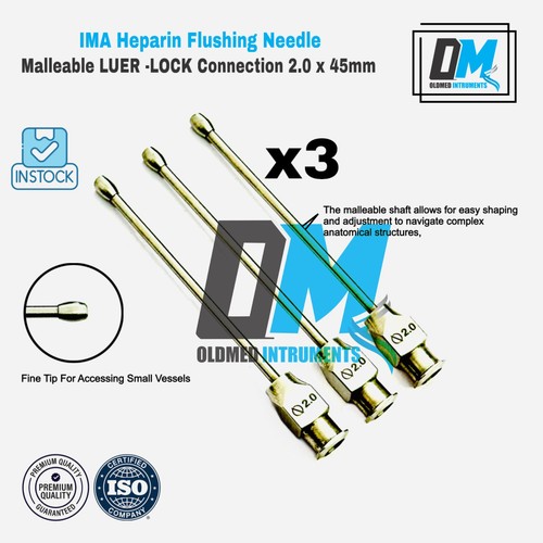 IMA Malleable LUER -LOCK Heparin Flushing Needle Connection 3Pcs Top Quality | eBay