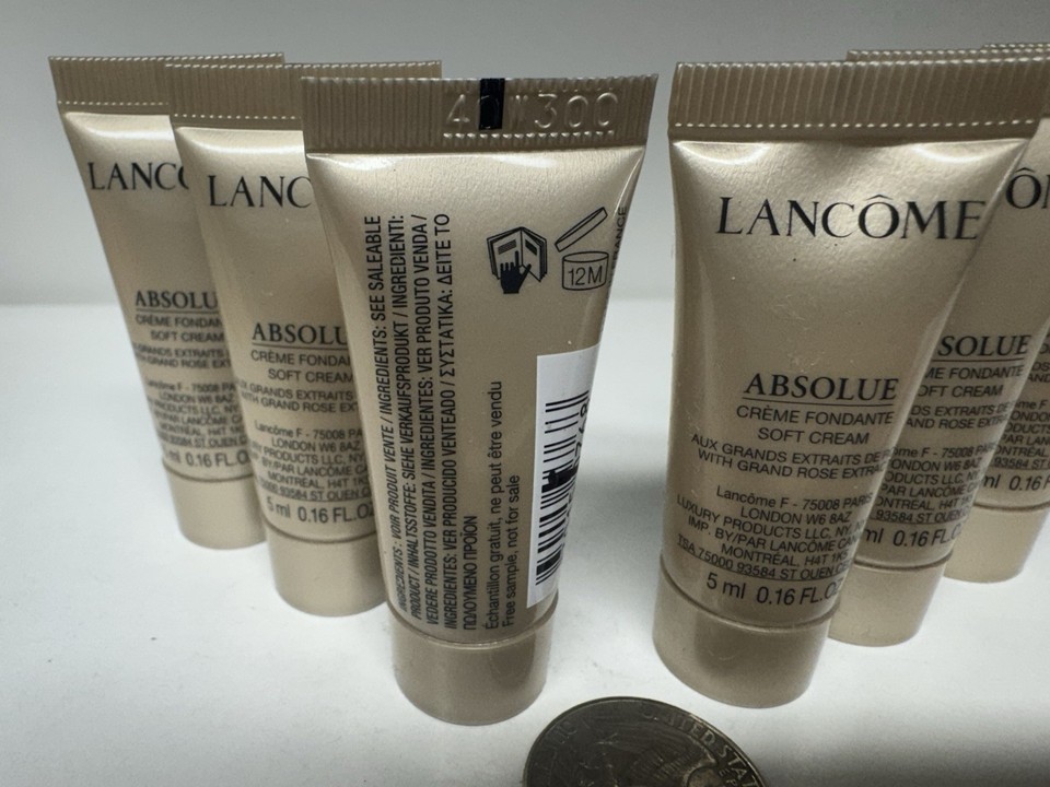 6 x Lancome ABSOLUE Absolute Soft Cream with Grand Rose Extracts 5 ml/0 ...