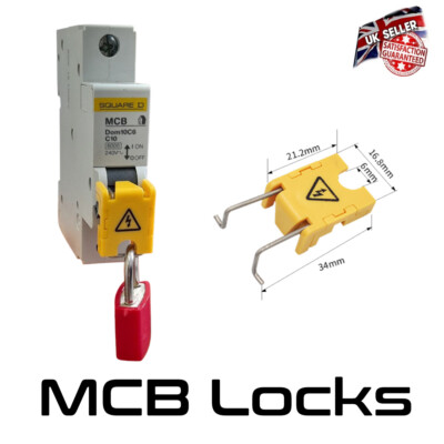 MCB Miniature Circuit Breaker Lock Lockout Off Device & Padlock | eBay UK