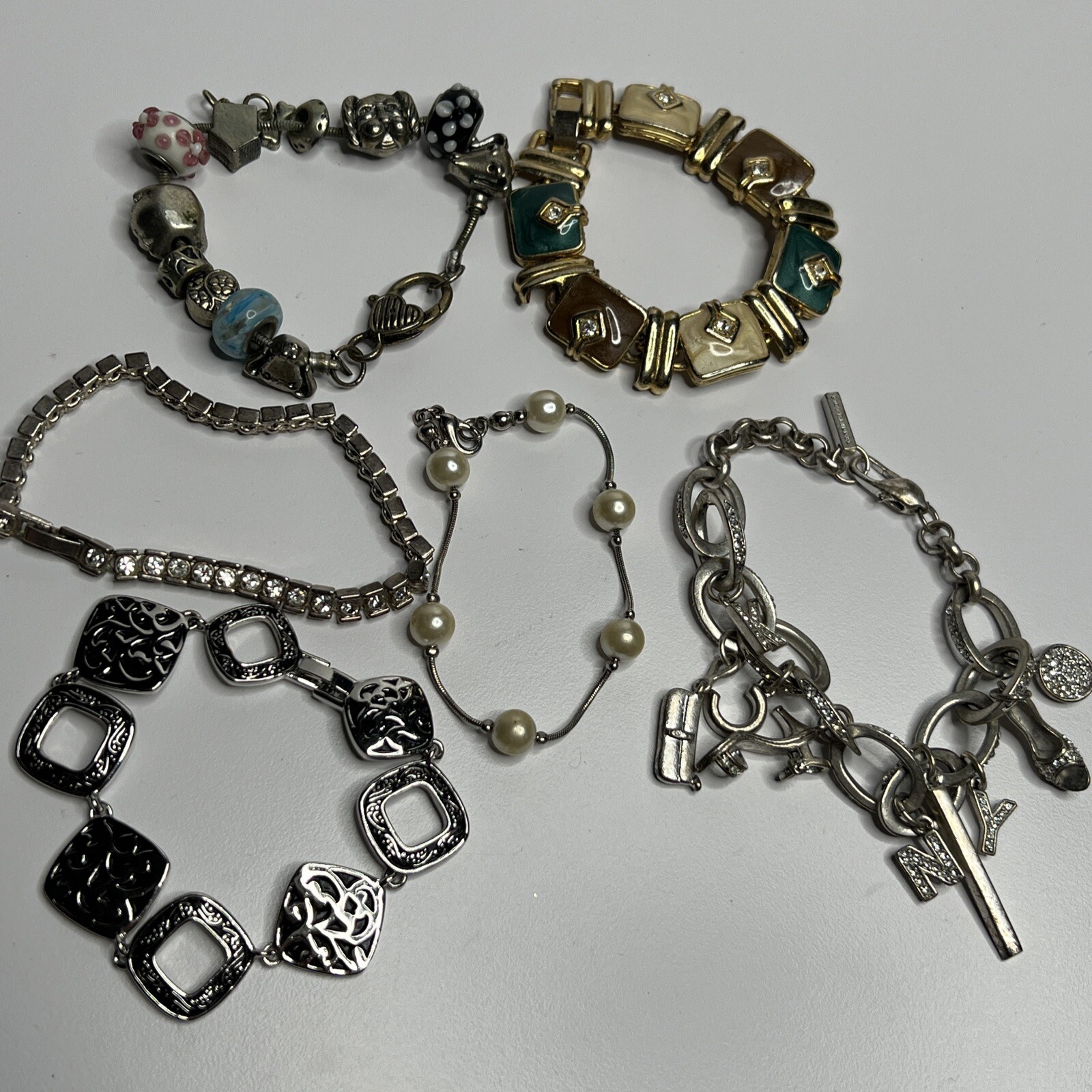 6 Bracelets Assorted Styles & Designs Vintage Bracele… - Gem