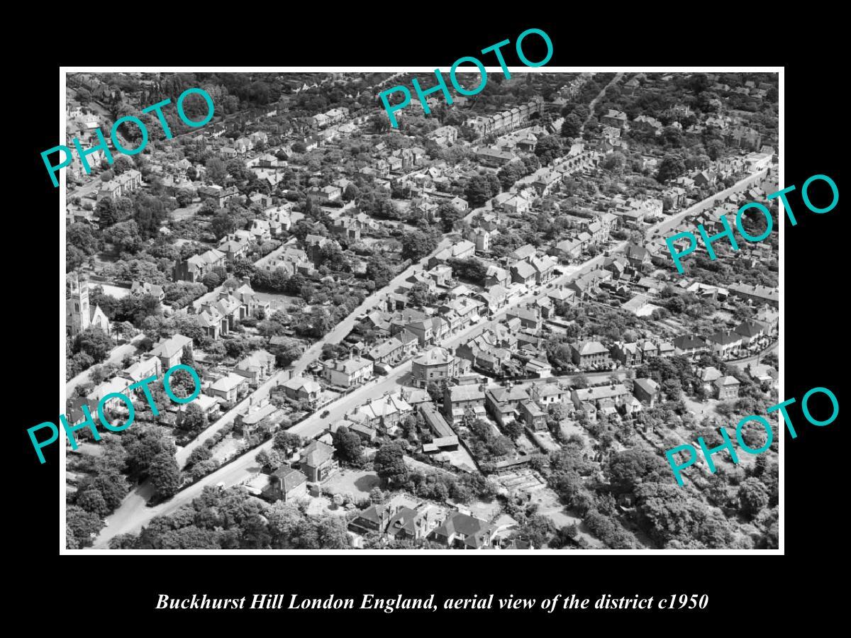 OLD LARGE HISTORIC PHOTO BUCKHURST HILL LONDON ENGLAND AERIAL VIEW ...
