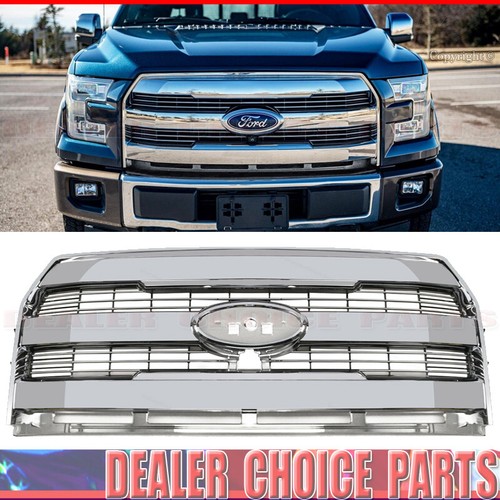 For 2015 16 2017 Ford F150 Front Chrome Grille Grill King Ranch Style w ...