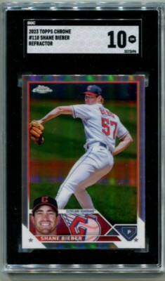 2023 Topps Chrome Shane Bieber Refractor #118 SGC 10 GEM MINT ⚾3.99 ...