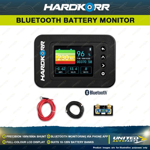 Hardkorr Bluetooth Battery Monitor with High Precision 100V/500A Shunt ...