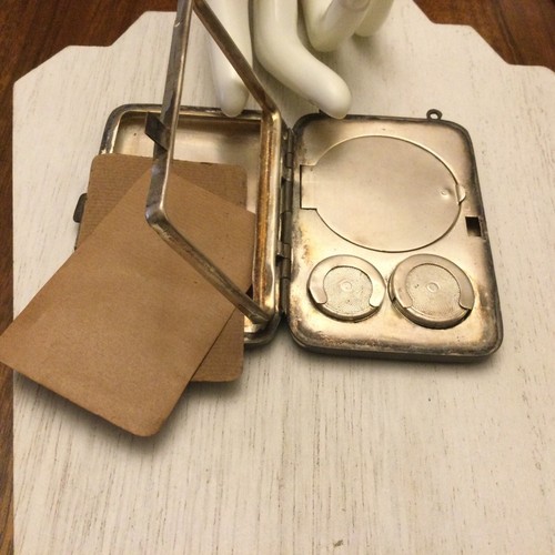 Antique Silver Dance Card Purse on Chain c.1920 Coin Slots & Double ...