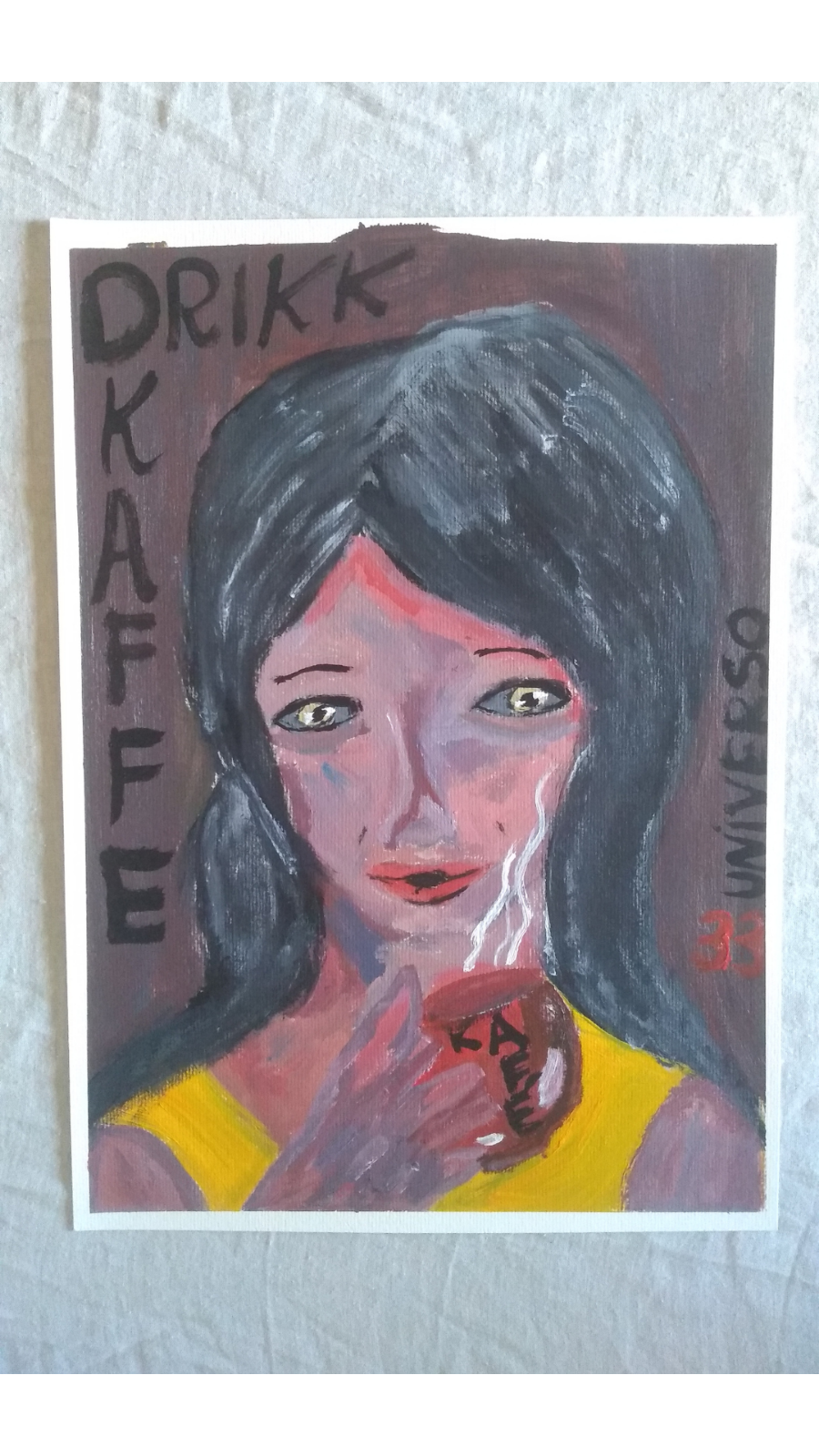 original illustration art Acrylic on A3 paper 300 grams: Title: Drikk ...