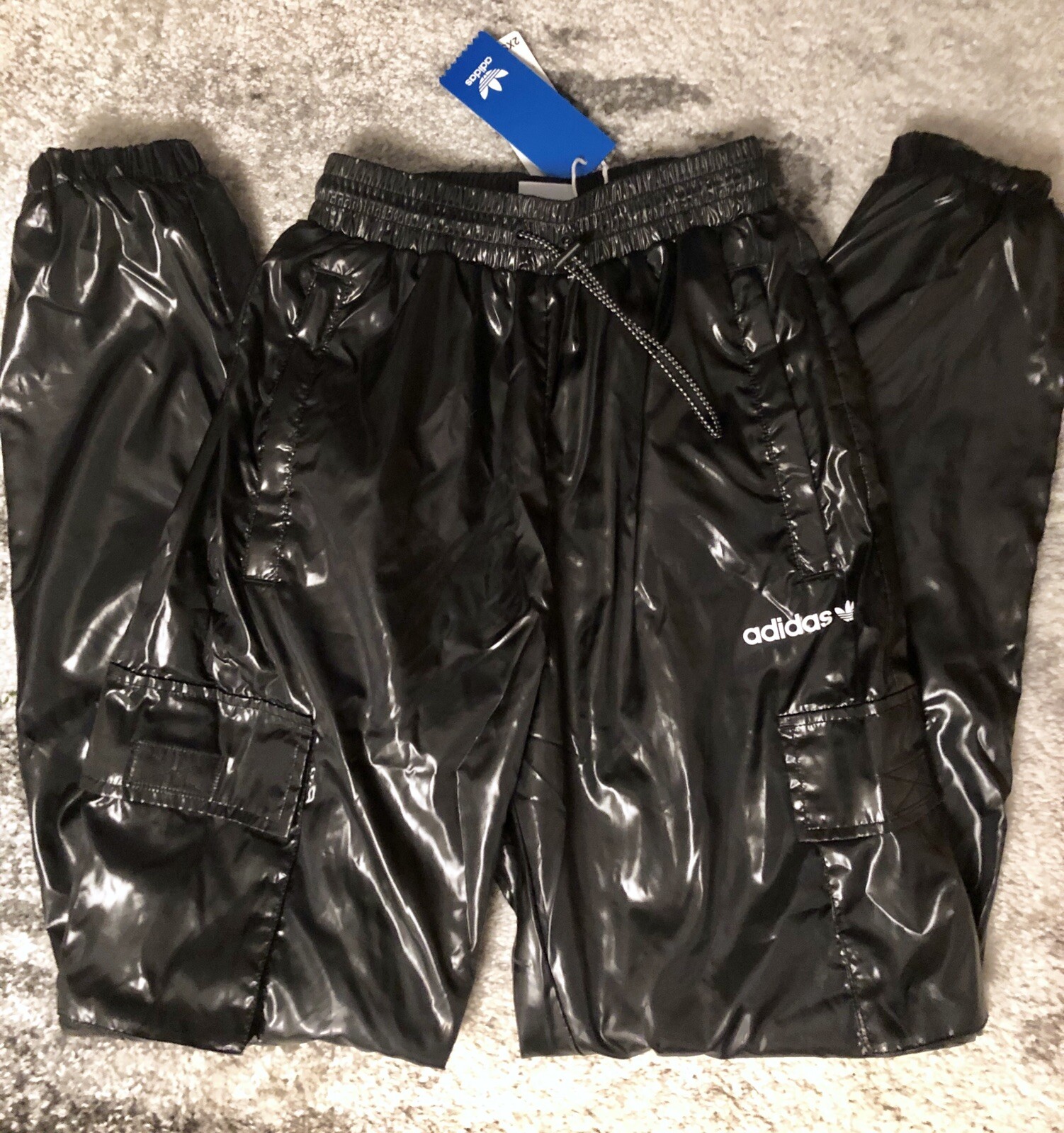 Adidas Originals Shiny Metallic Black Women’s Track/Cargo Pant GC8755 ...