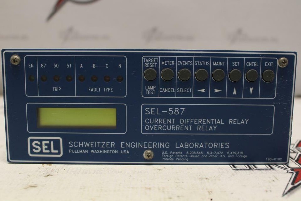 SCHWEITZER ENGINEERING SEL-587 CURRENT DIFFERENTIAL RELAY OVERCURRENT ...