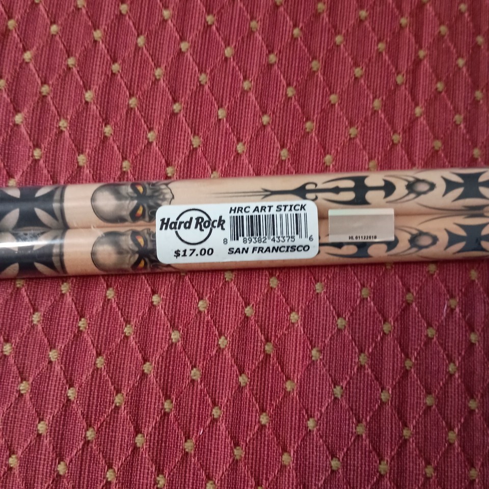 Hard Rock Cafe San Francisco Drumsticks Skulls New Sealed HRC Art Stick ...