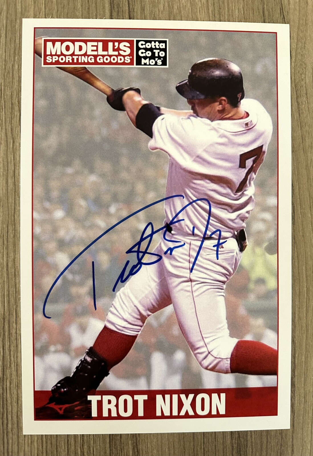 Trot Nixon Signed Autographed 8.5x5.5 Modell’s Card Red Sox Baseball ...